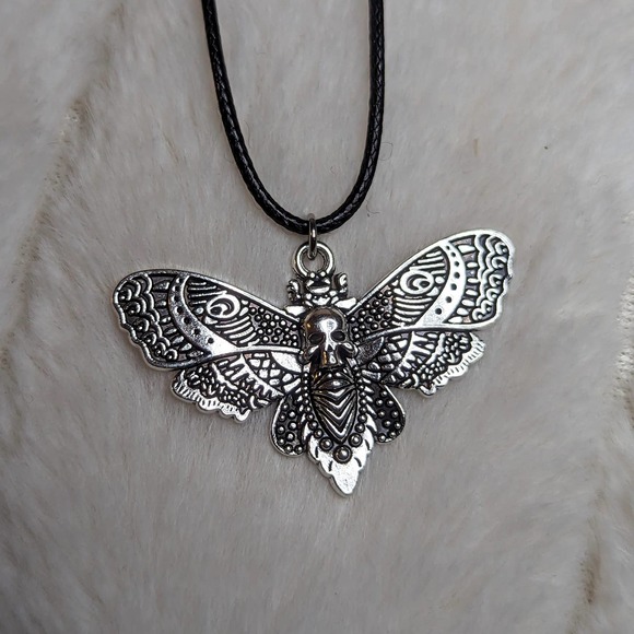 Handmade | Jewelry | Gothic Style Large Moth Insect Rope Necklace ...